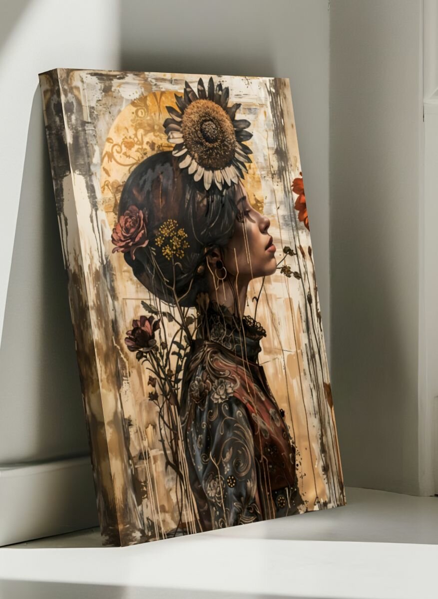 Картина Подсолнух на солнце интерьерная 40х60 1 шт.