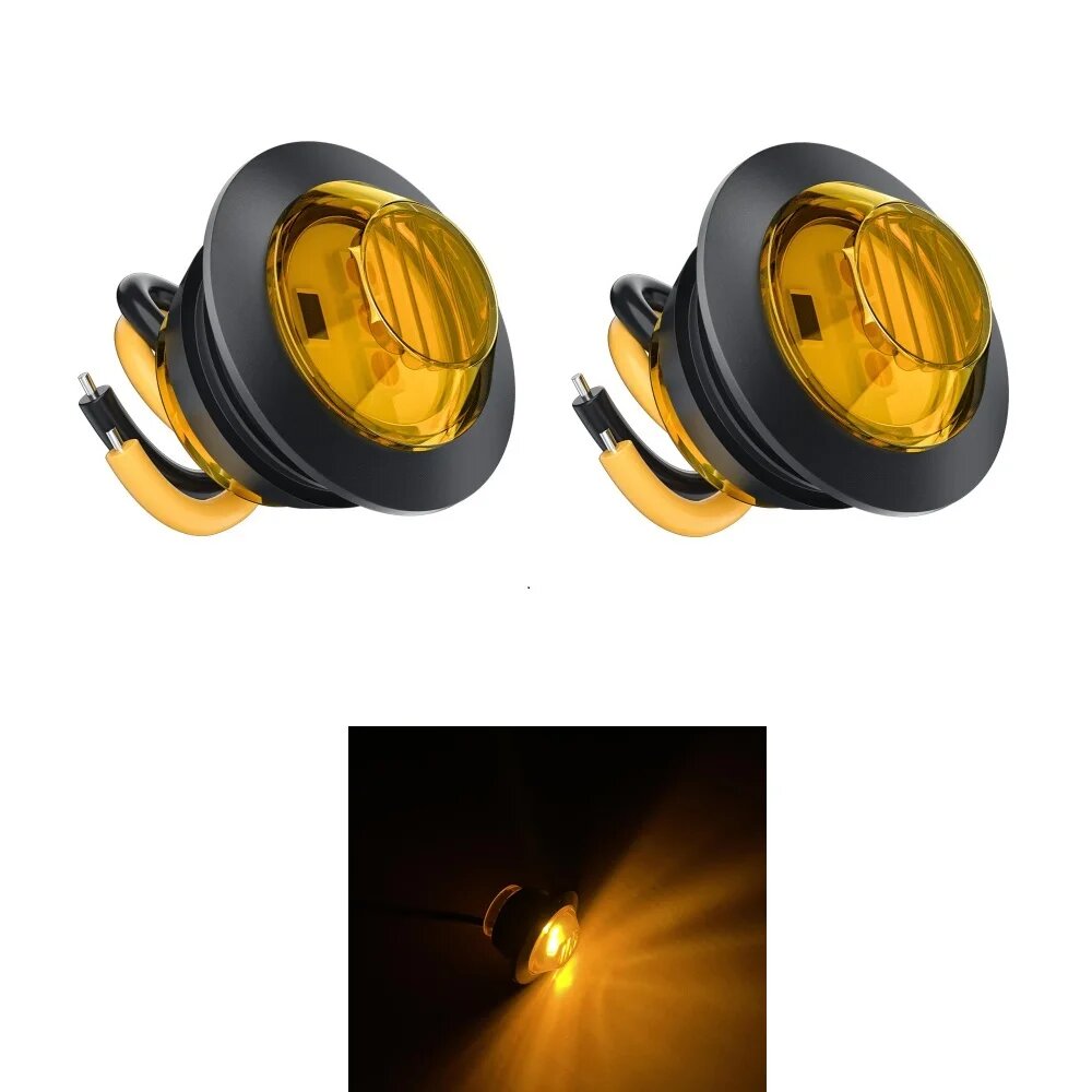 3 светодиодные водонепроницаемые боковые габаритные огни для грузовиков, задних габаритных yellow