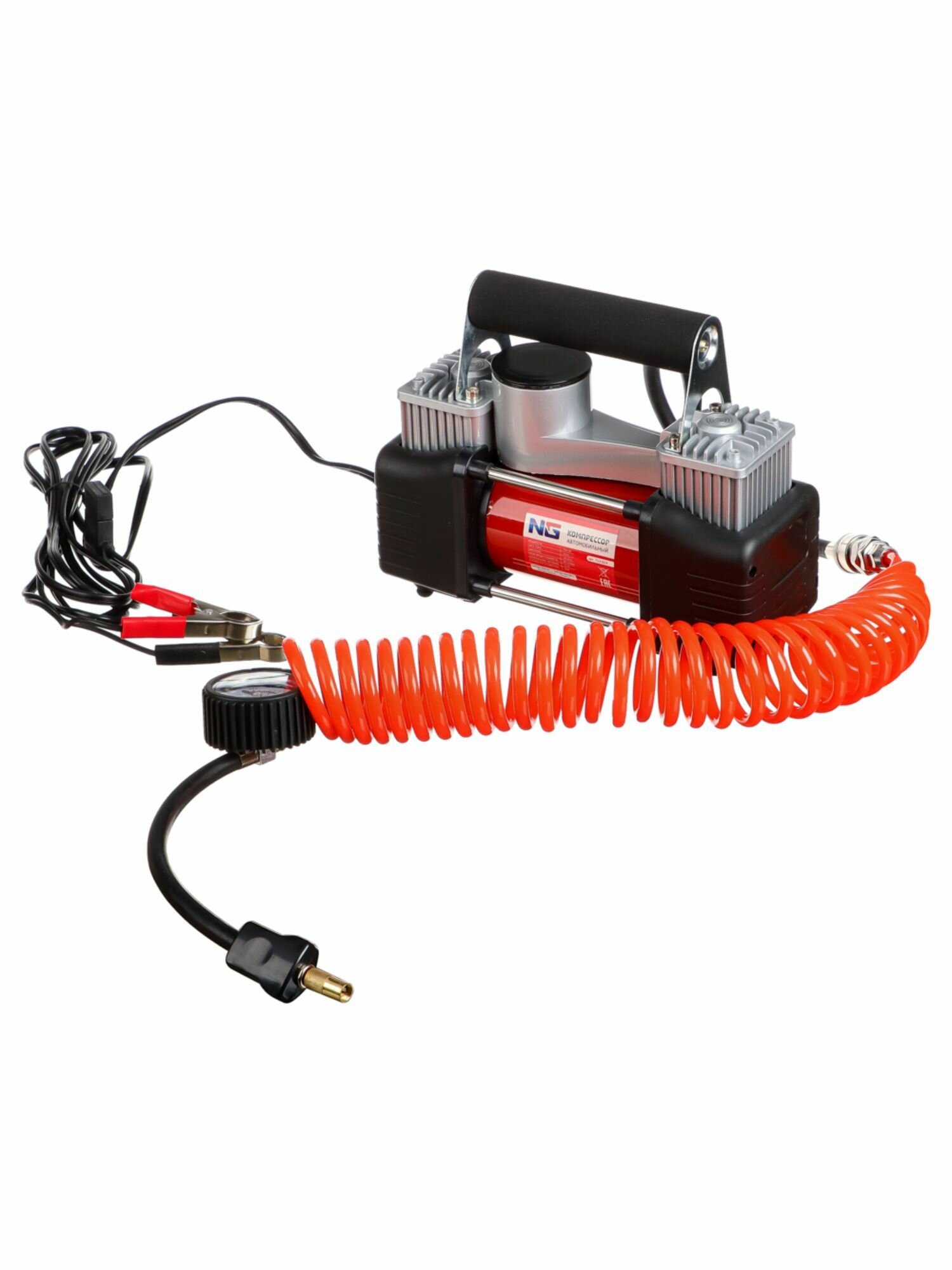 Компрессор автомоб, крокодилы к АКБ, 2-х поршн, шланг 5м, в сумке, 12V, 300W, 85л/м NEW GALAXY