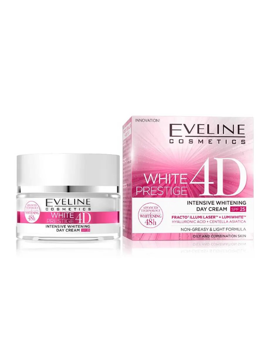 Eveline White Prestige 4D Дневной крем выравнивающий тон SPF25, 50 мл