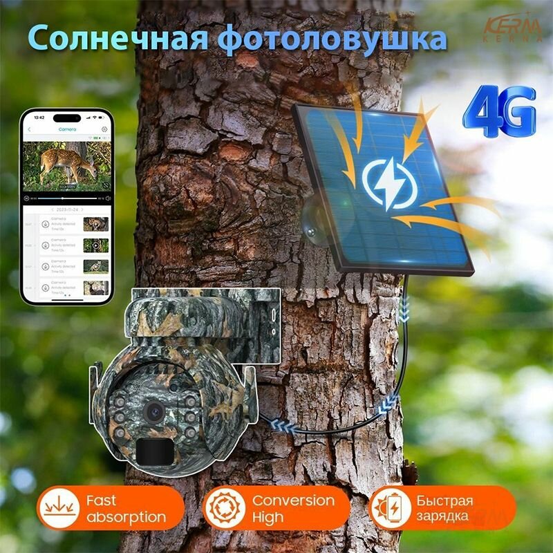 Солнечная фотоловушка, 4G, 3 миллиона HD-камер
