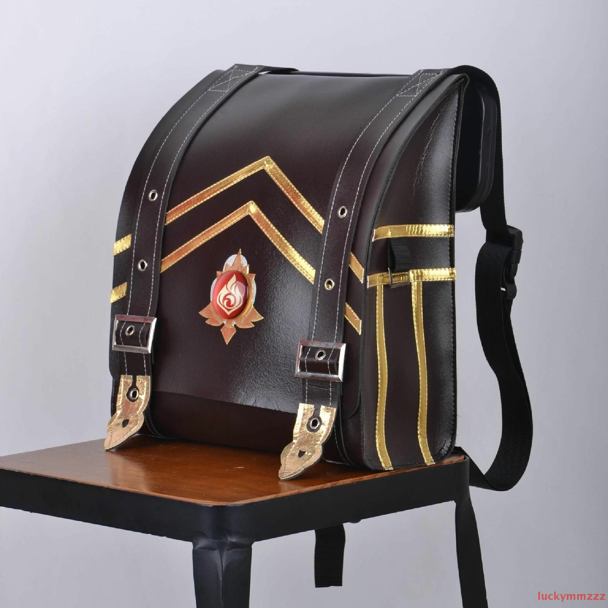 Декоративный рюкзак Геншин Импакт Кли с брелком Genshin Impact (коричневый, 25x11x28, 7,7 л) Msj