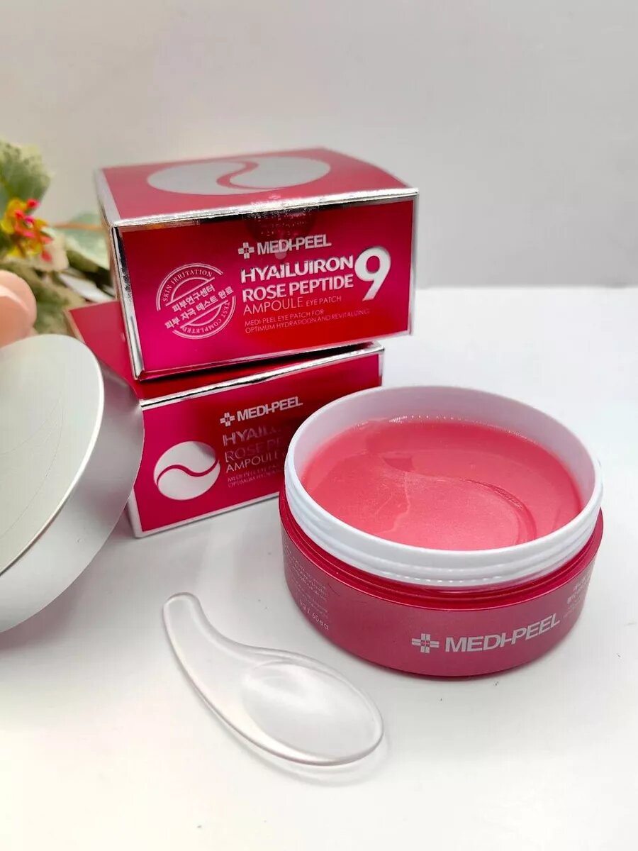 Hyaluron Rose Peptide 9 Ampoule Eye Patch - Гидрогелевые патчи с экстрактом розы и пептидами