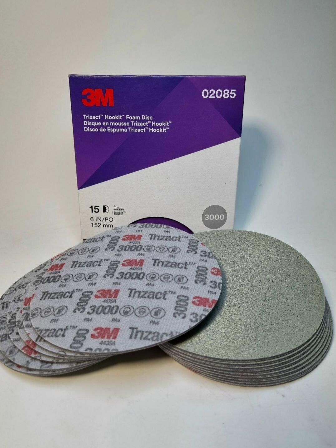 Тризак абразивный полировальный круг 3M 02085 Trizact P3000, Trizact Hookit 152 мм - 1 шт