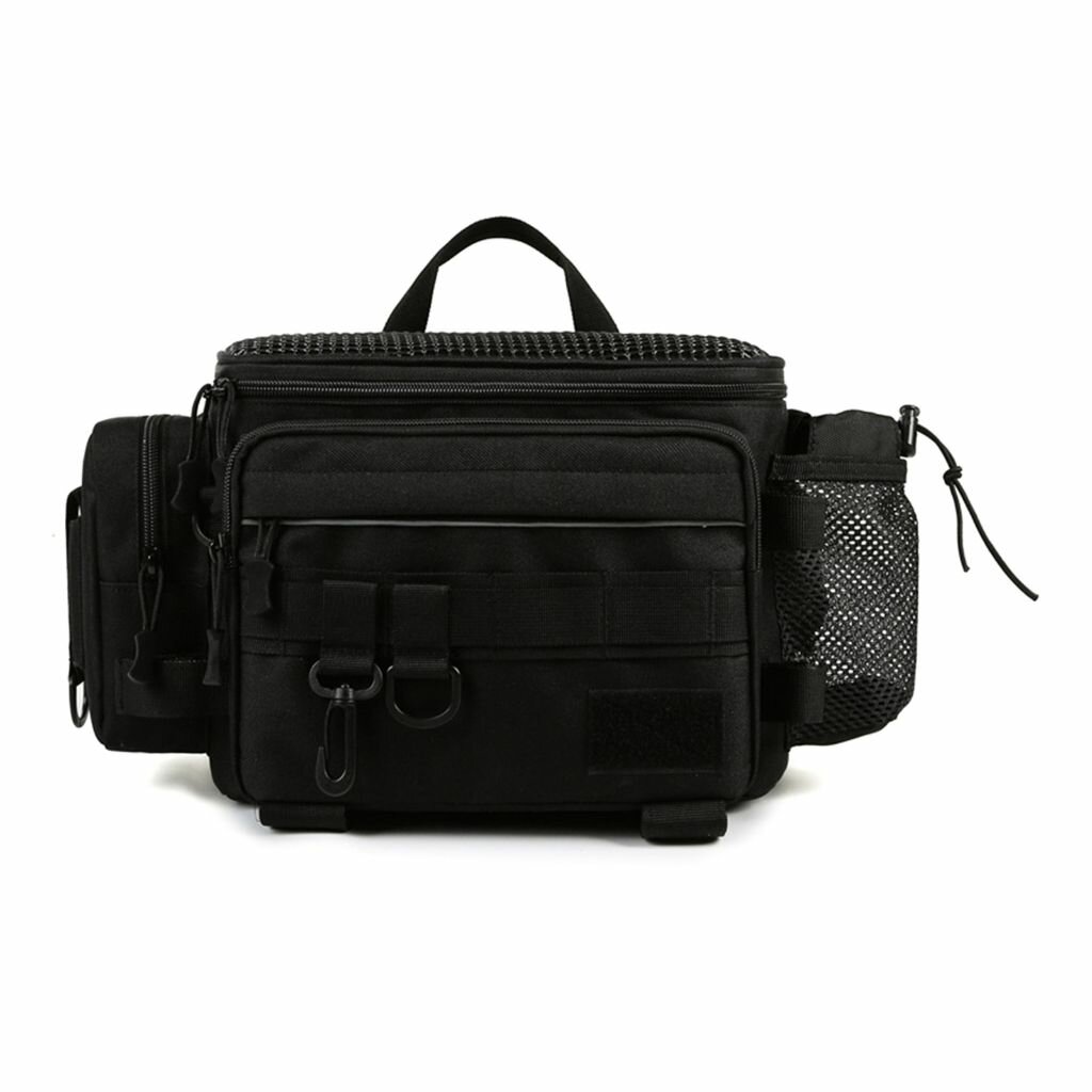 Сумка, рюкзак для рыбалки, охоты, Одно плечо для активного отдыха на природе, рыболовная сумка через плечо, водонепроницаемая - черный
