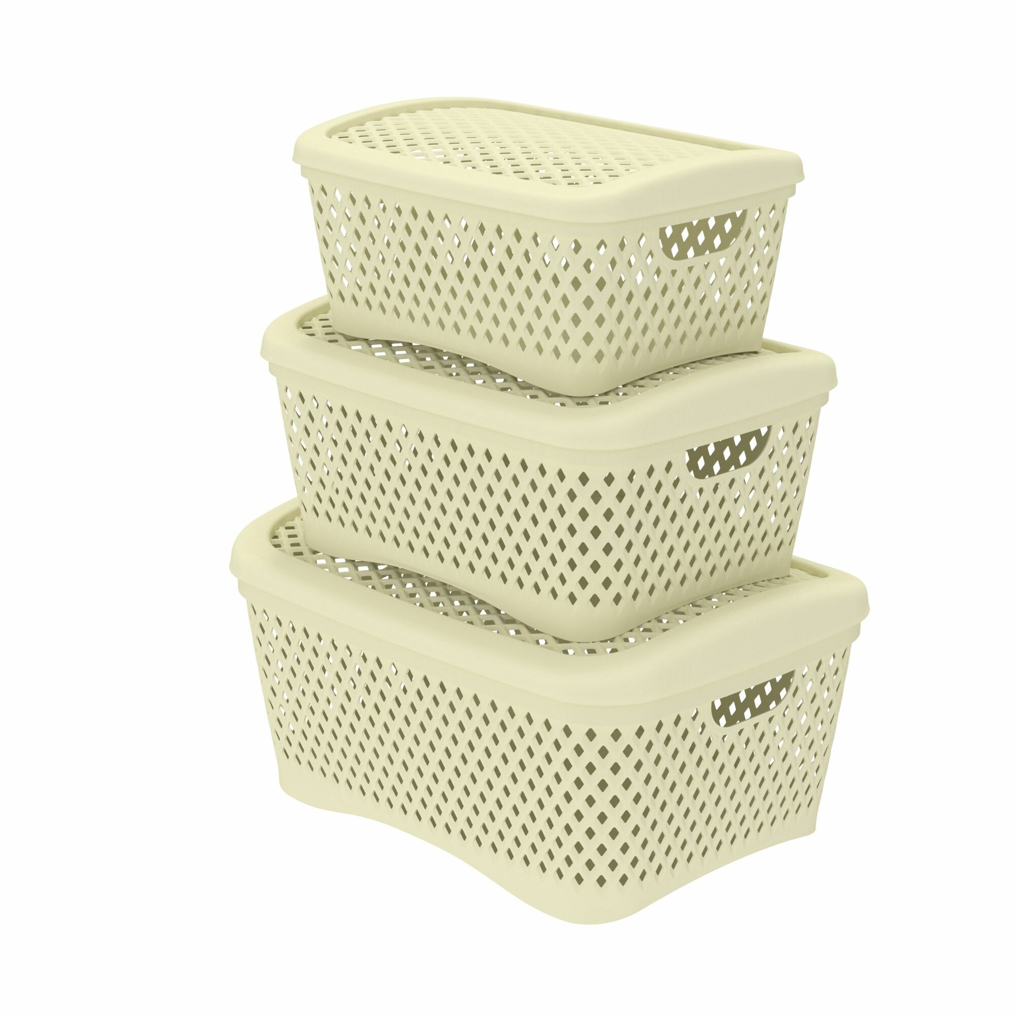 Набор корзинок с крышками Ромбики