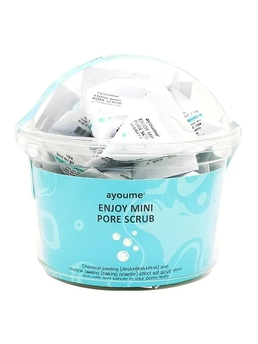 Скраб Ayoume Enjoy Pore Scrub для лица с кислотами, двойное очищение, 200*3 г