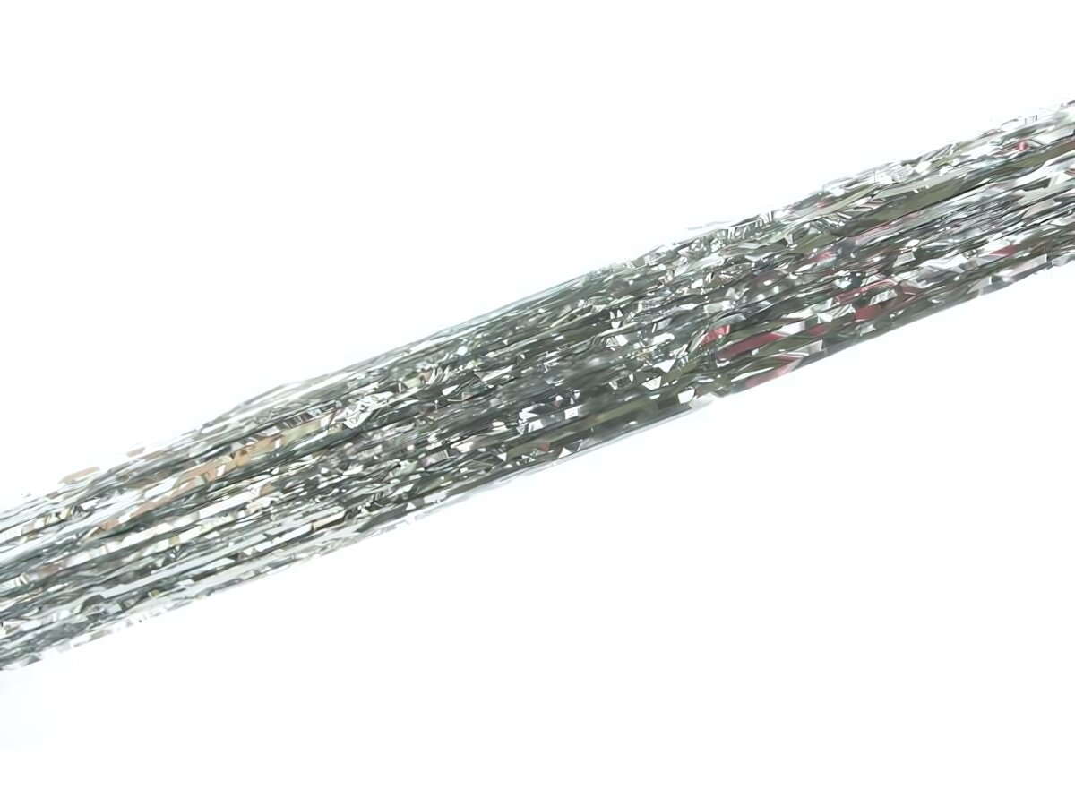 Дождь новогодний 1,5м серебристый ПВХ, блестящая мишура для украшения