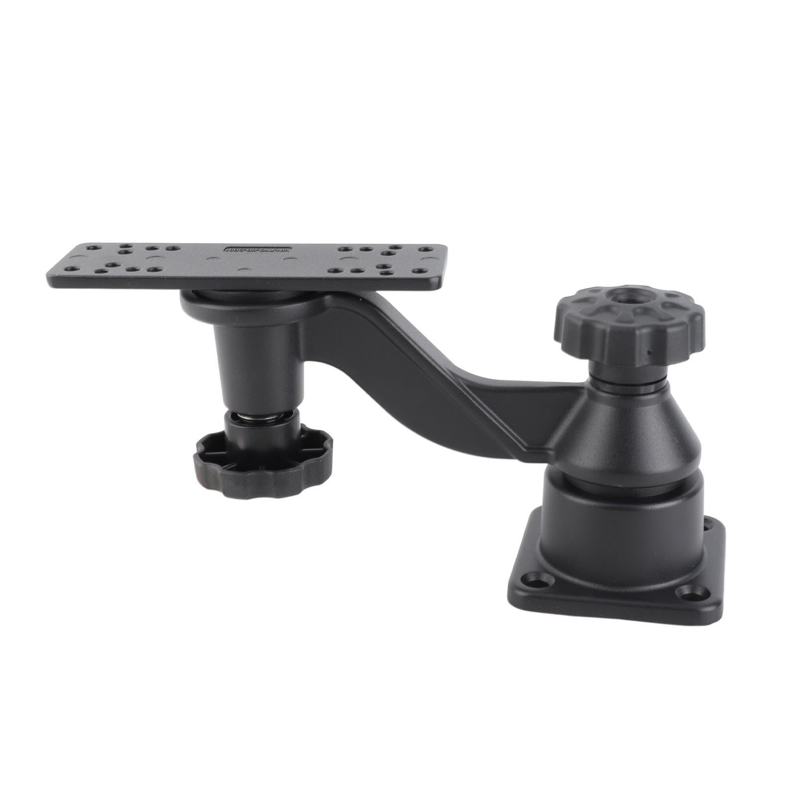 Горизонтальное изогнутое основание с поворотным кронштейном 6 дюймов, изготовленное из морского алюминия, для эхолотов и картплоттеров.