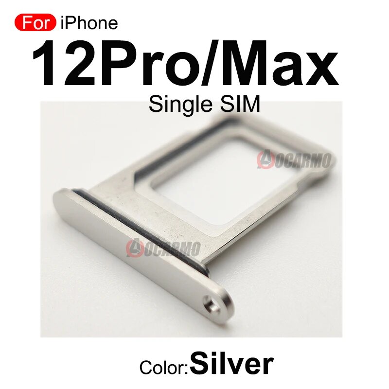 Для iPhone 12 Pro Max/12 PRO лоток с двумя SIM-картами, запасная часть для одного слота для SIM-карты Silver--Single