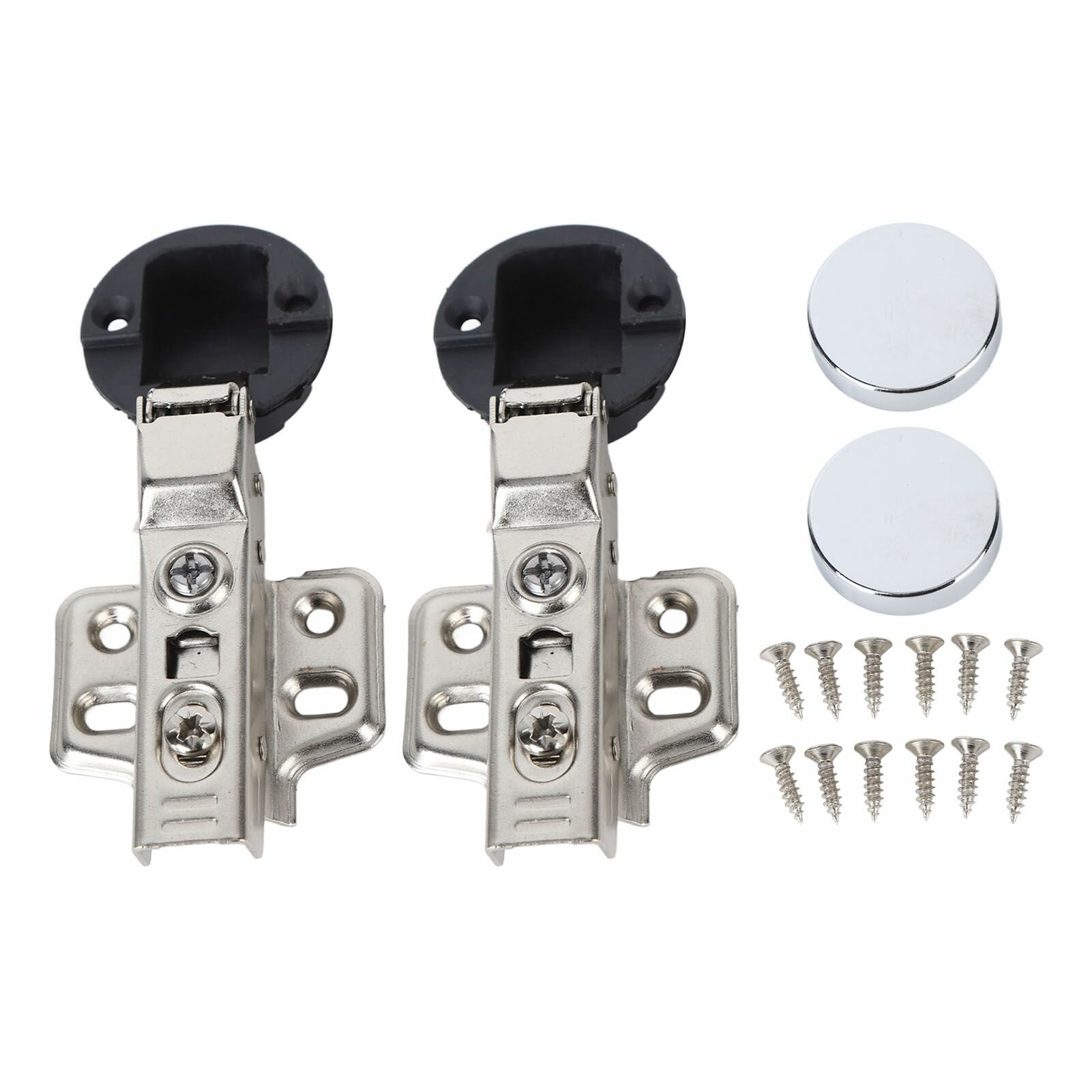 Петля для стеклянной двери из нержавеющей стали, чашечный демпфер 35 мм, 2 комплекта накладок на среднюю часть изгиба 9 мм для замены в шкафу