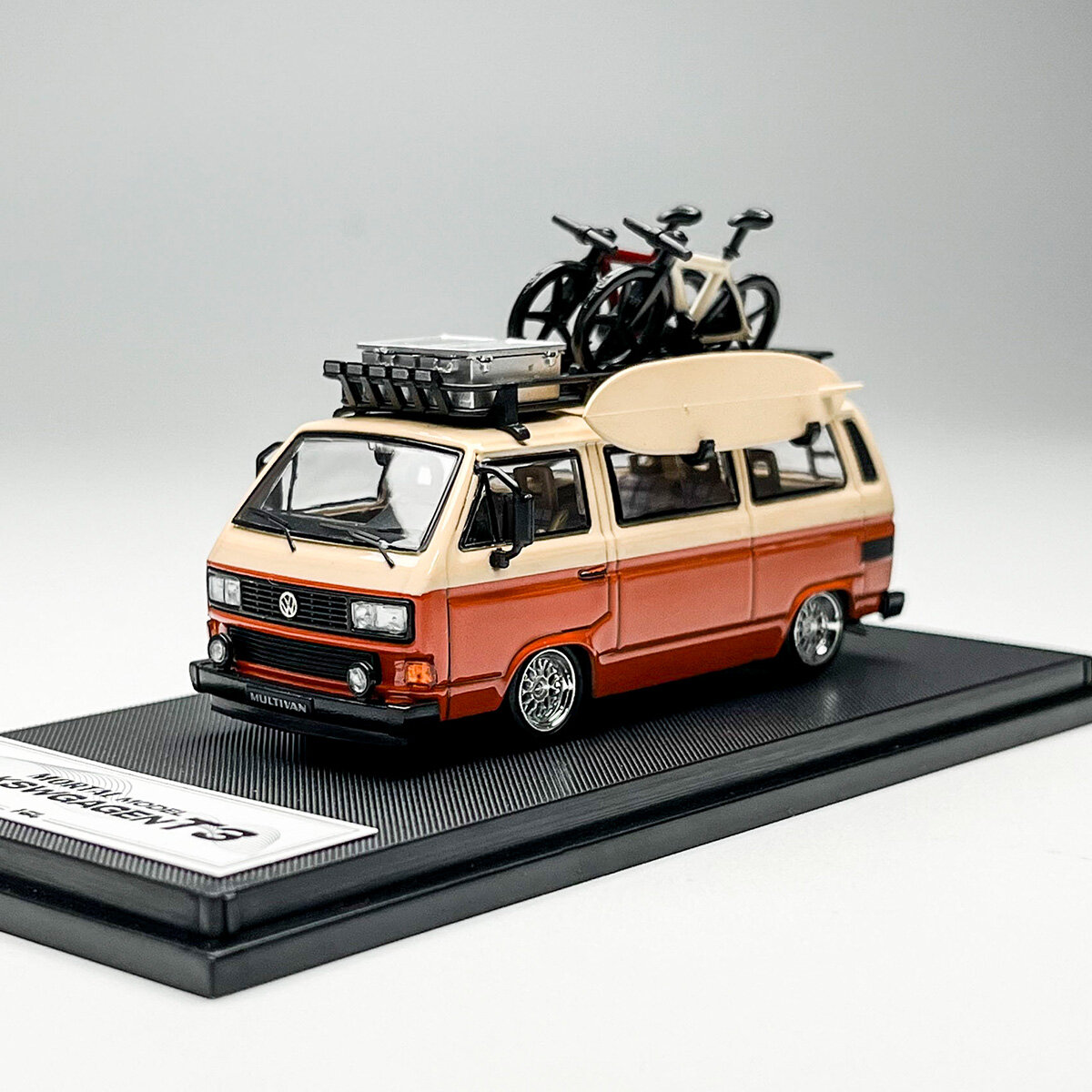 Mortal Model Volkswagen T3 1:64 коллекционная модель автомобиля с велосипедом, литье под давлением