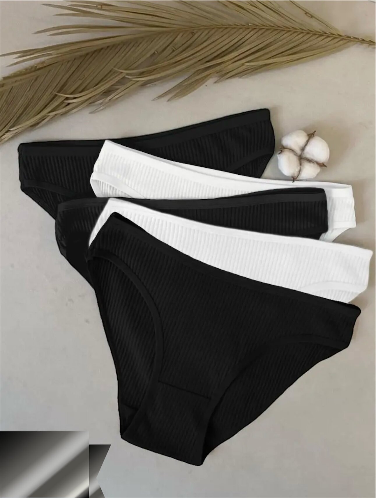 Трусы  трусы слипы в рубчик, комплект