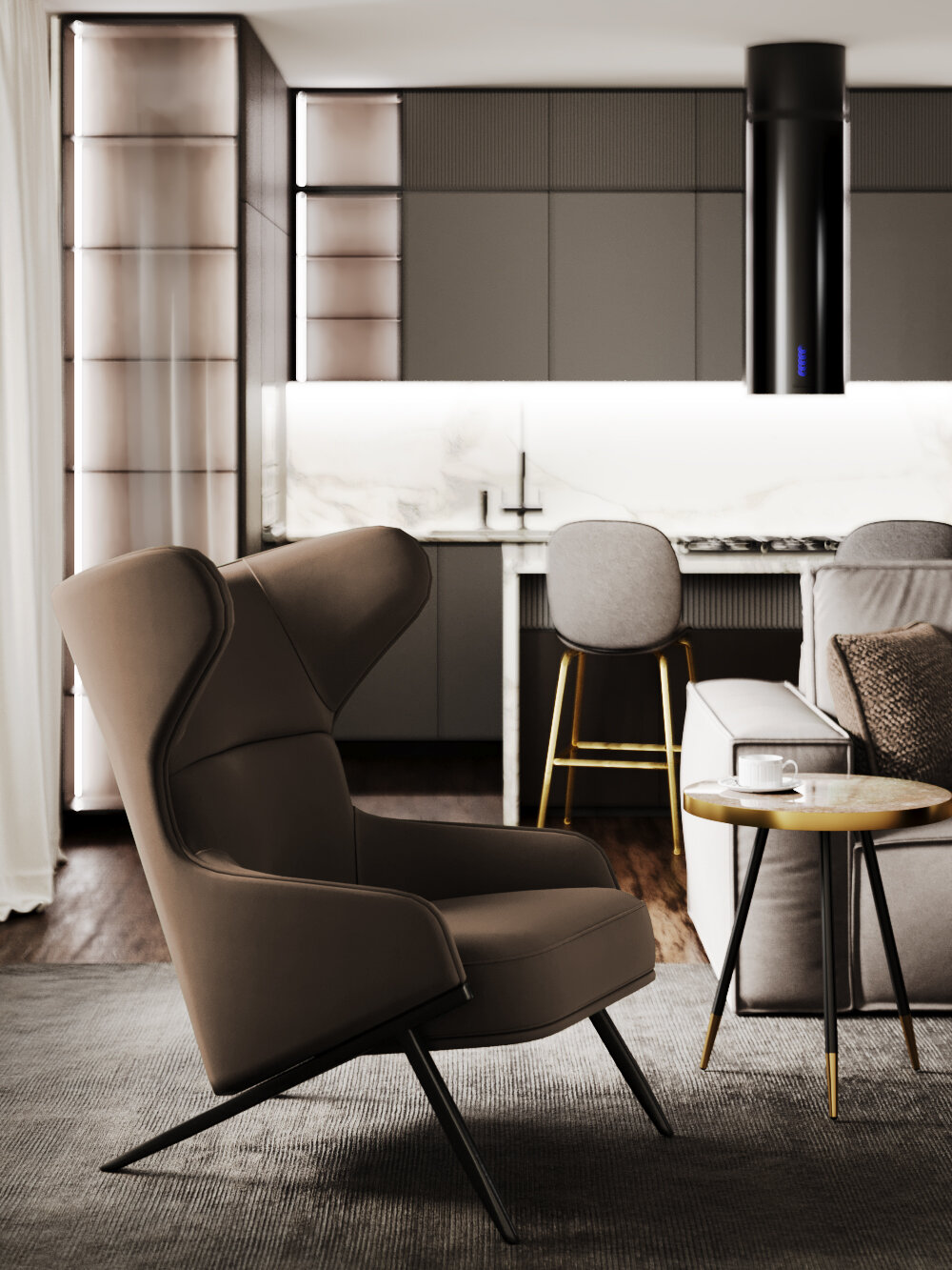 Кресло дизайнерское в современном стиле VESPA, велюр 70х90х70