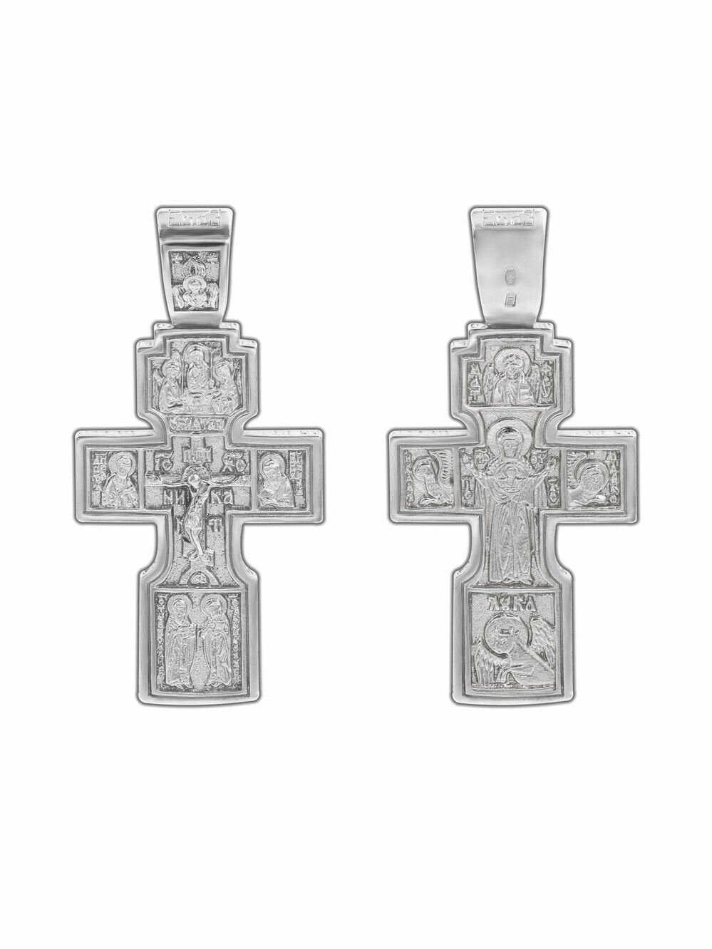 Крестик, серебро, 925 проба, родирование