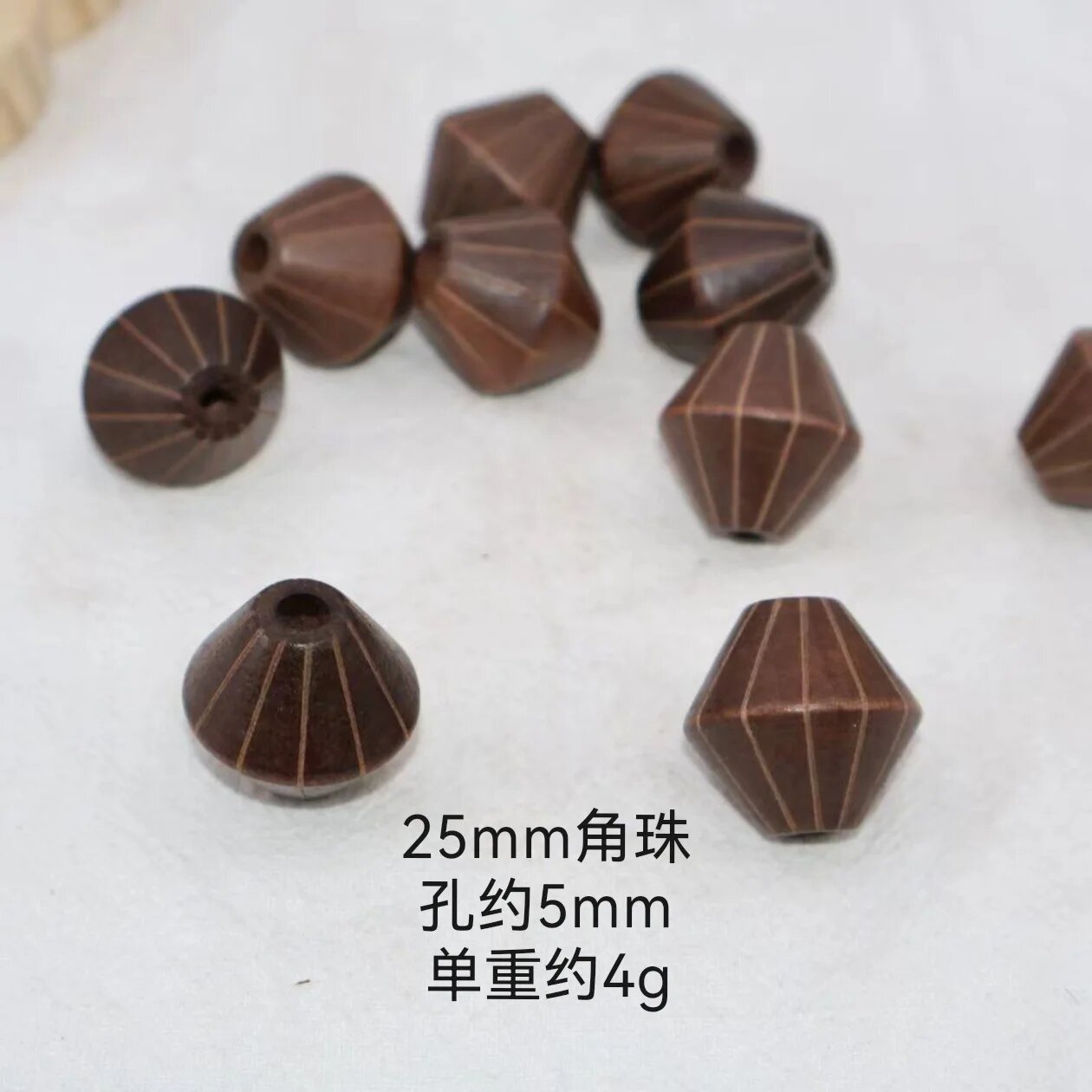 50 шт. DIY деревянные бусины ромб угловой браслет из бисера ожерелье аксессуары для изготовления ювелирных изделий резьба узоры с большими отверстиями 25 мм
