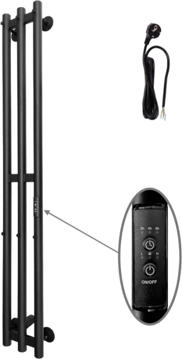 Полотенцесушитель электрический Altasan Арго 120х17 черный муар