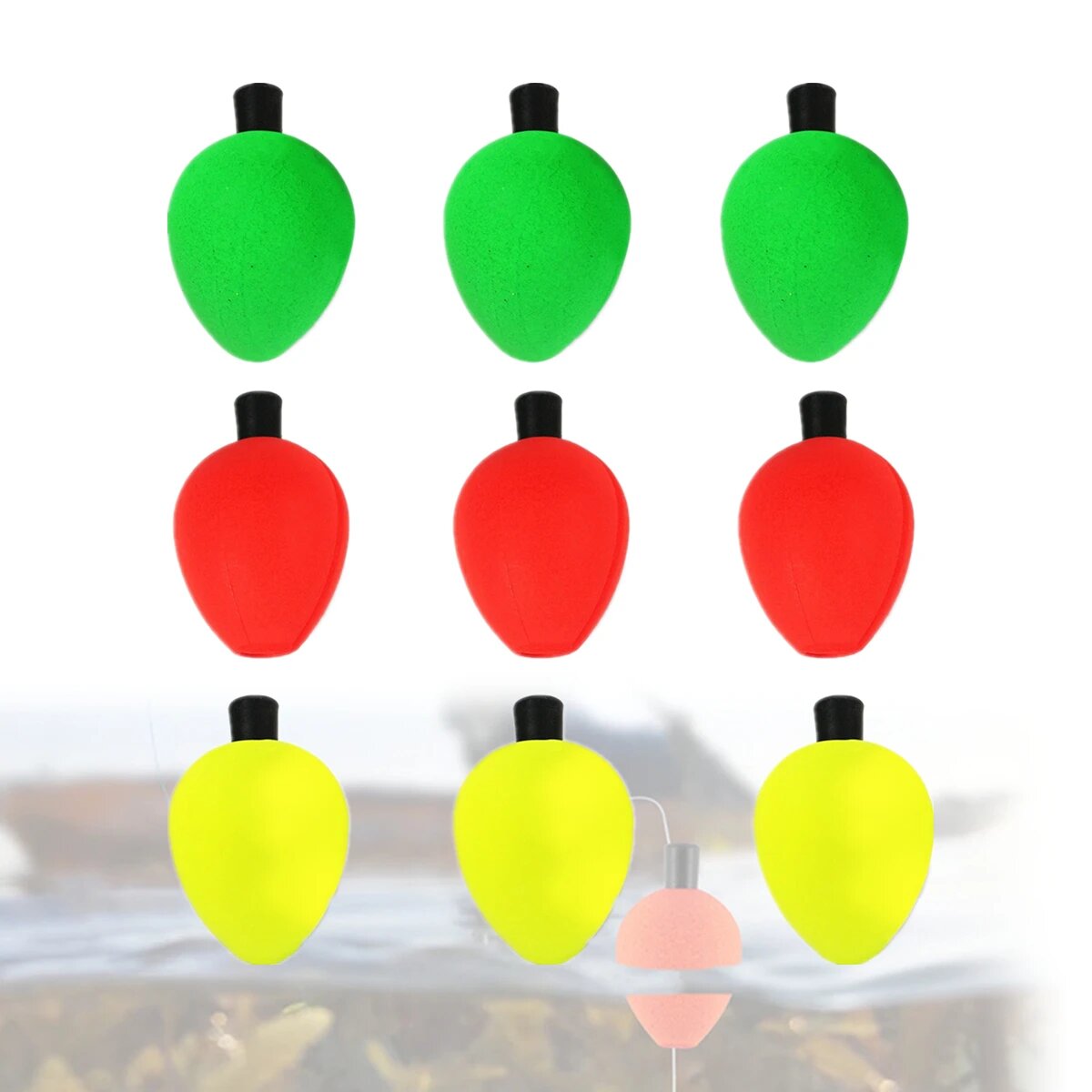 9/30 шт. поплавок для форели, пенопластовый поплавок для рыбалки в форме капли, позиционирующий поплавок для форели, морской пресной воды, индикаторы летающей рыбалки 9 Pieces