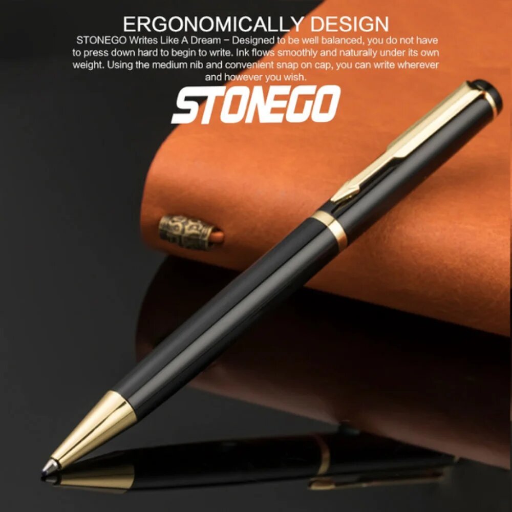 Шариковая ручка STONEGO черная, металлическая, Color: Black color