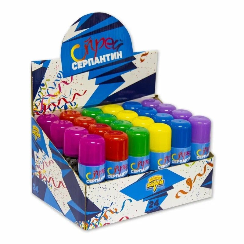 Спрей-серпантин Веселая затея "Ассорти", полимер, 250 мл