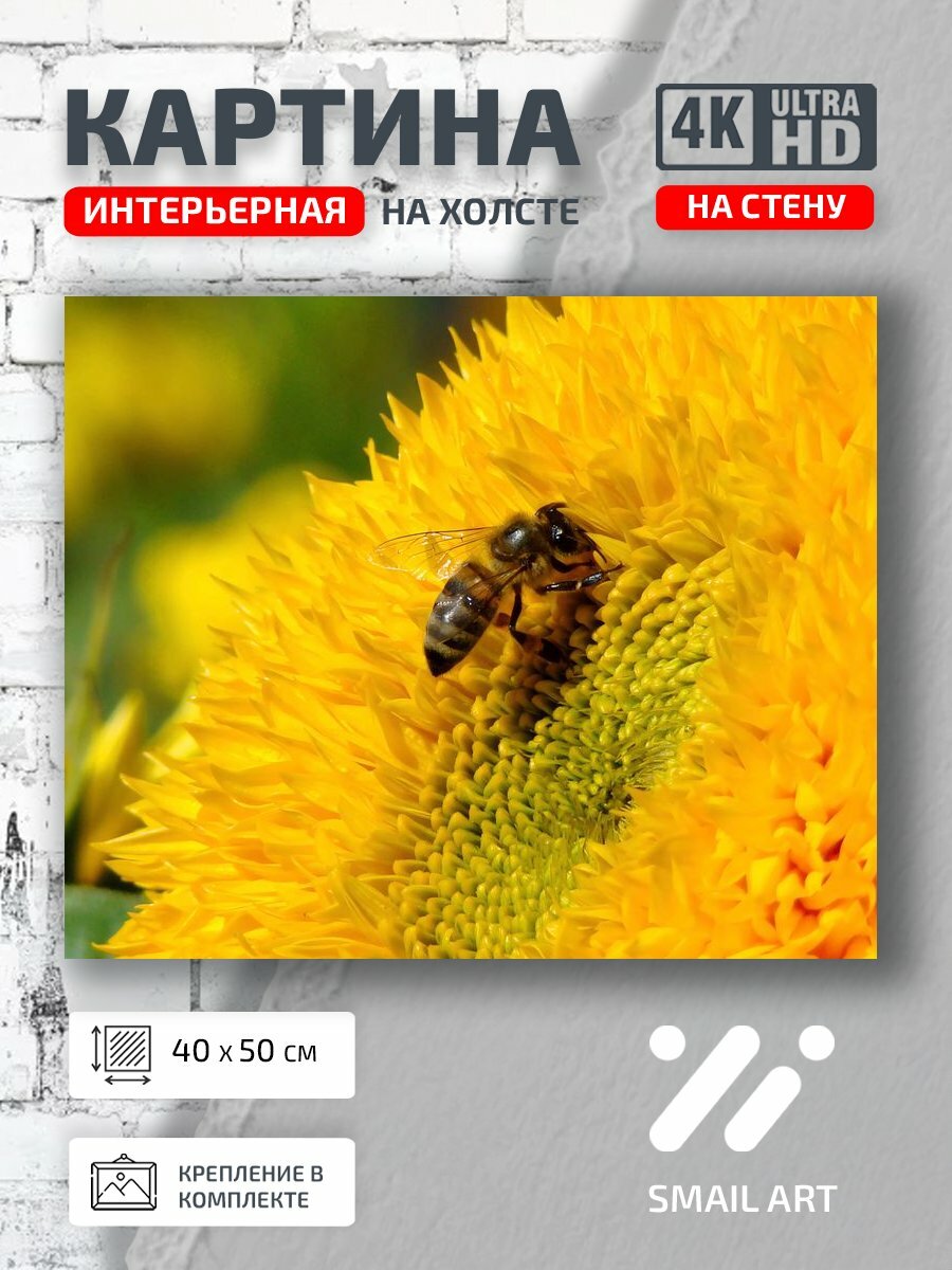 Картина на холсте интерьерная 40 на 50 на стену Желтый Mood для гостиной атмосфера интерьер