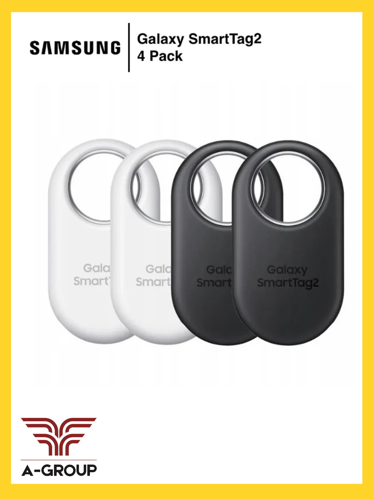 Трекер Samsung Galaxy Smart Tag 2 (SmartTag2), 4 штуки, белый/черный