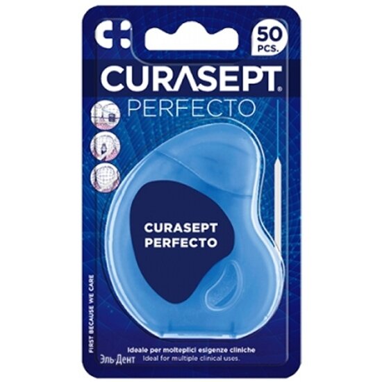 Зубная нить Curasept Perfecto для брекетов, имплантов и мостов, 50 шт