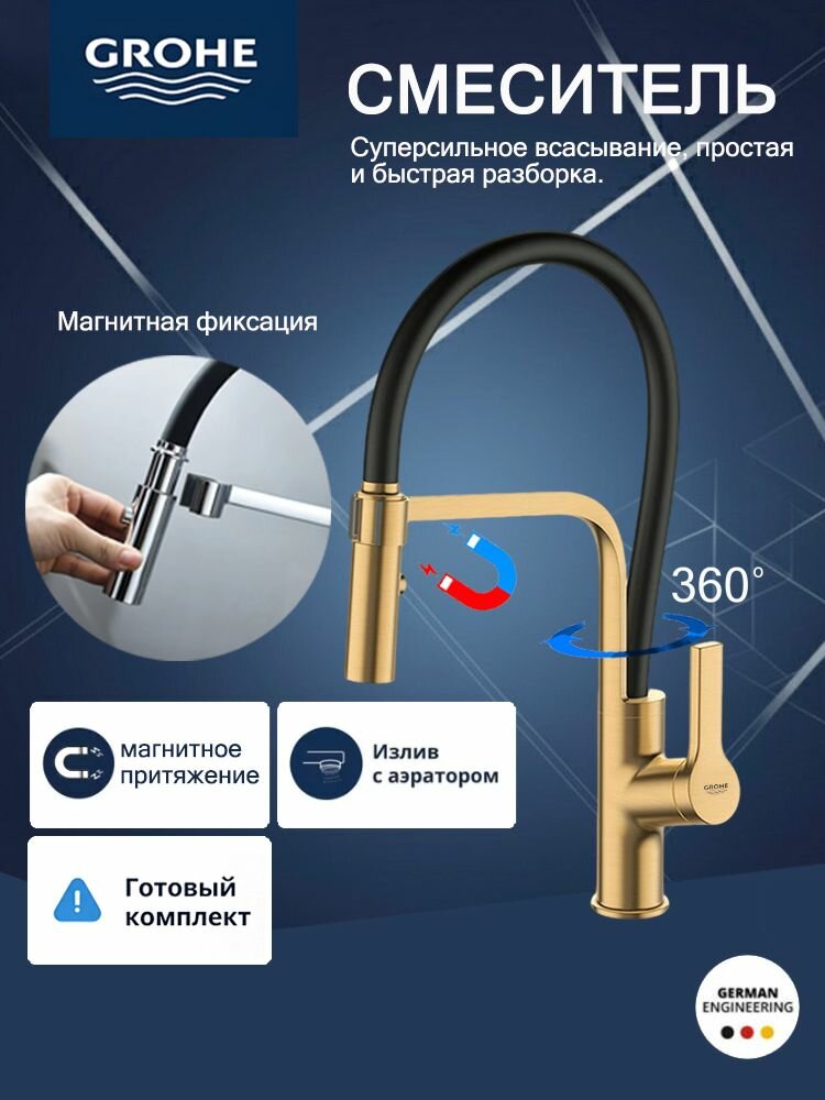 Смесители для кухни Grohe с магнитным краном