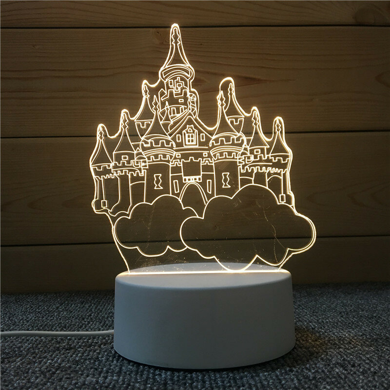 Usb ночник в форме замка с шаром в виде сердца, светодиодный, для декора, модель stylea, срок службы 100000 часов