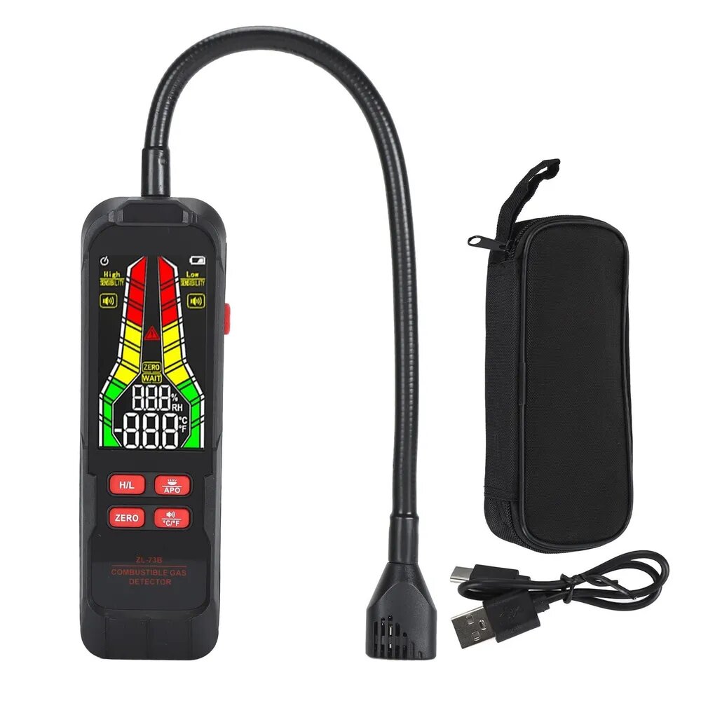 Высокоточный детектор утечки газа, портативный многофункциональный газоанализатор, счетчик газа ABS для использования на кухне и безопасности