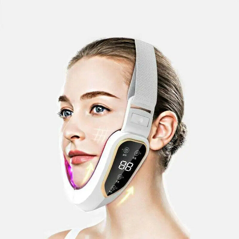 Массажер V-Face Shape для подтяжки кожи и шеи, аппарат для удаления двойного подбородка со светодиодной фотонной терапией для похудения и подтяжки лица