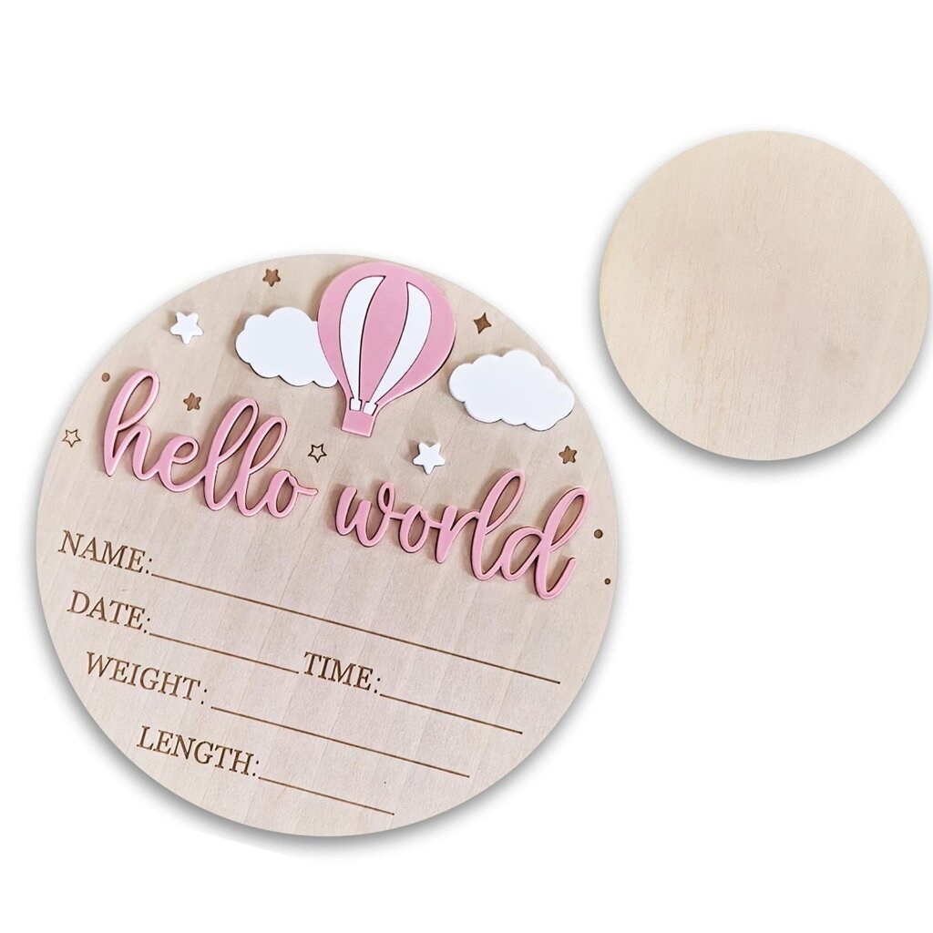 Деревянные Сувениры На Память О Рождении Ребенка, Табличка "Привет, Миры", Приветственный Знак, Нетоксичные Настраиваемые Декоры Стен Детской Для Подарка Новорожденным