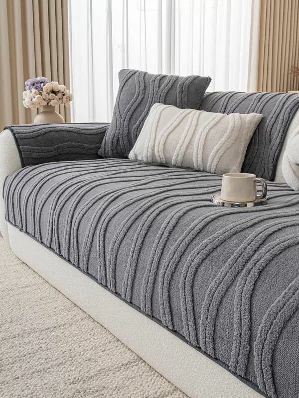 Дивандек накидка 110х280 см покрывало на диван кресло (110х280 /серый)