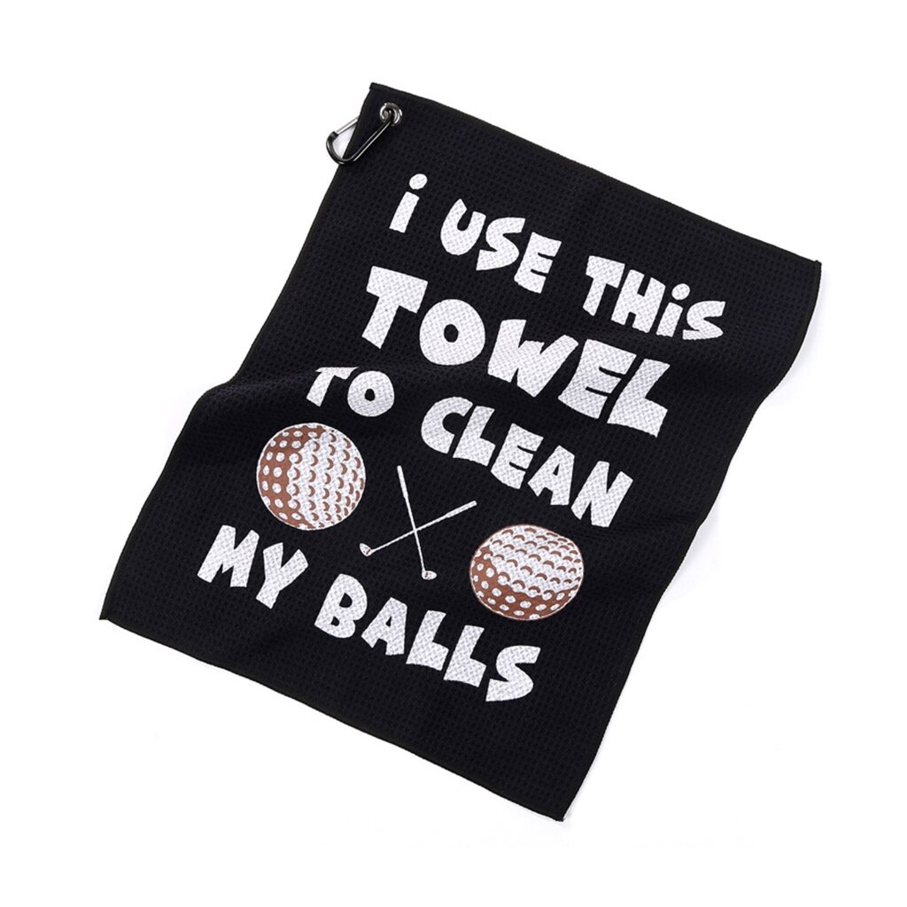 Golfs Towel Microfibers Wipe Cleaner Golfs Head Cleaning Cloth with Carabiner Buckle Hook Clip Golfs Club Wiping Cloth