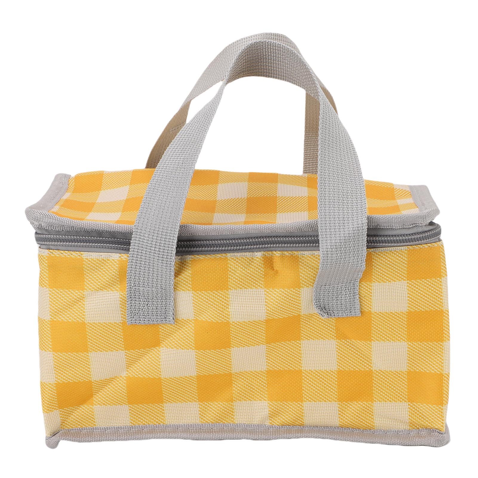 Термосумка для пикника, многоразовая, складная, для пляжа, в клетку, для продуктов, горячих и холодных блюд, напитков, покупок, кемпинга, отдыха на природе, желто-белая.