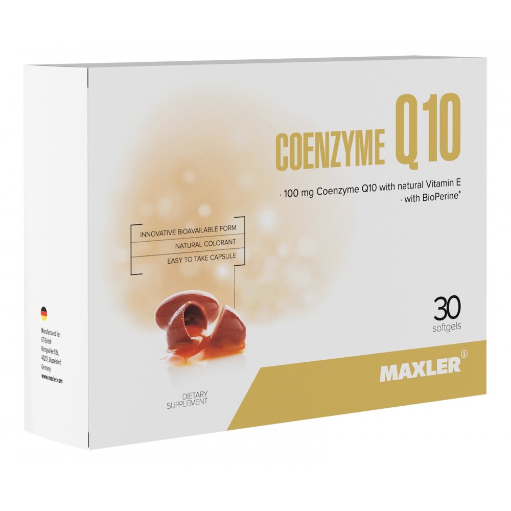 Maxler Germany Coenzyme Q10, 30 капсул гелевых