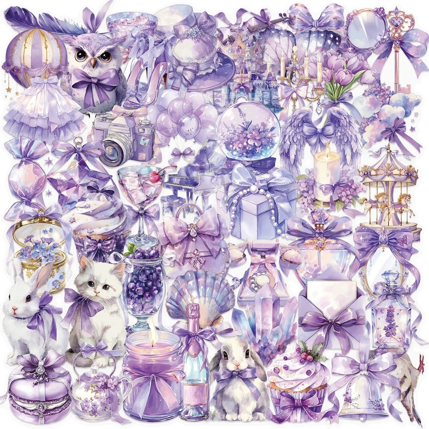 Наклейки Фиолетовая Мечта, AX2-100PCS
