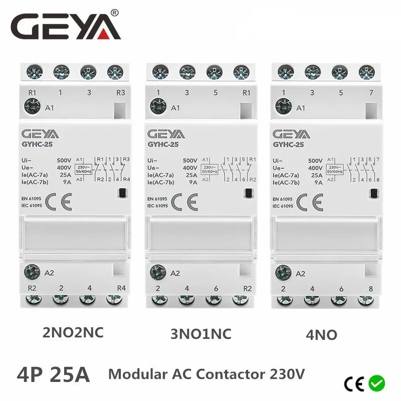 Модульный контактор GEYA GYHC 4P 25A 4NC