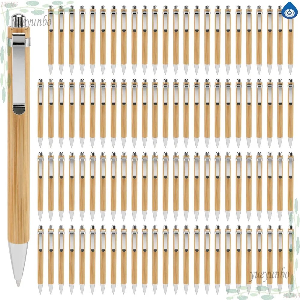 Маркер для каллиграфии Bamboo, 100 шт, цвет дерева, игольчатый наконечник, бамбуковый корпус, 13.5 x 1.1 см