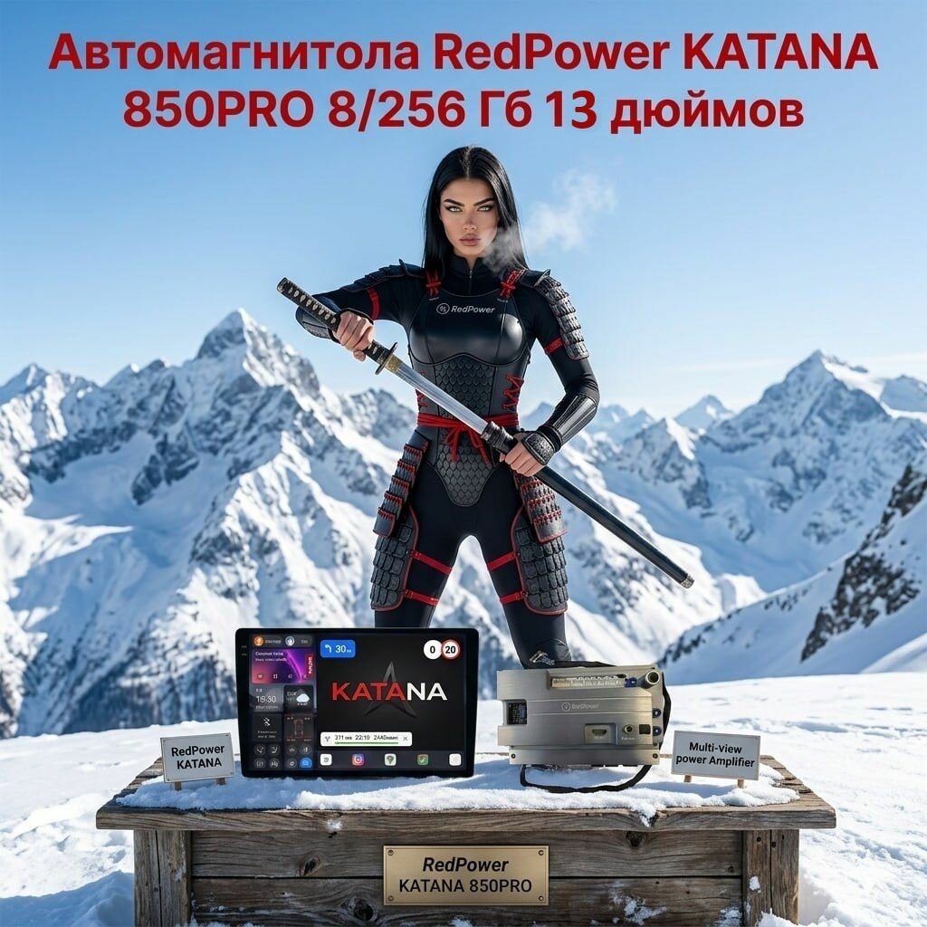 Автомагнитола RedPower 850PRO KATANA 8/256 Гб 13 дюймов (без рамки и проводки)