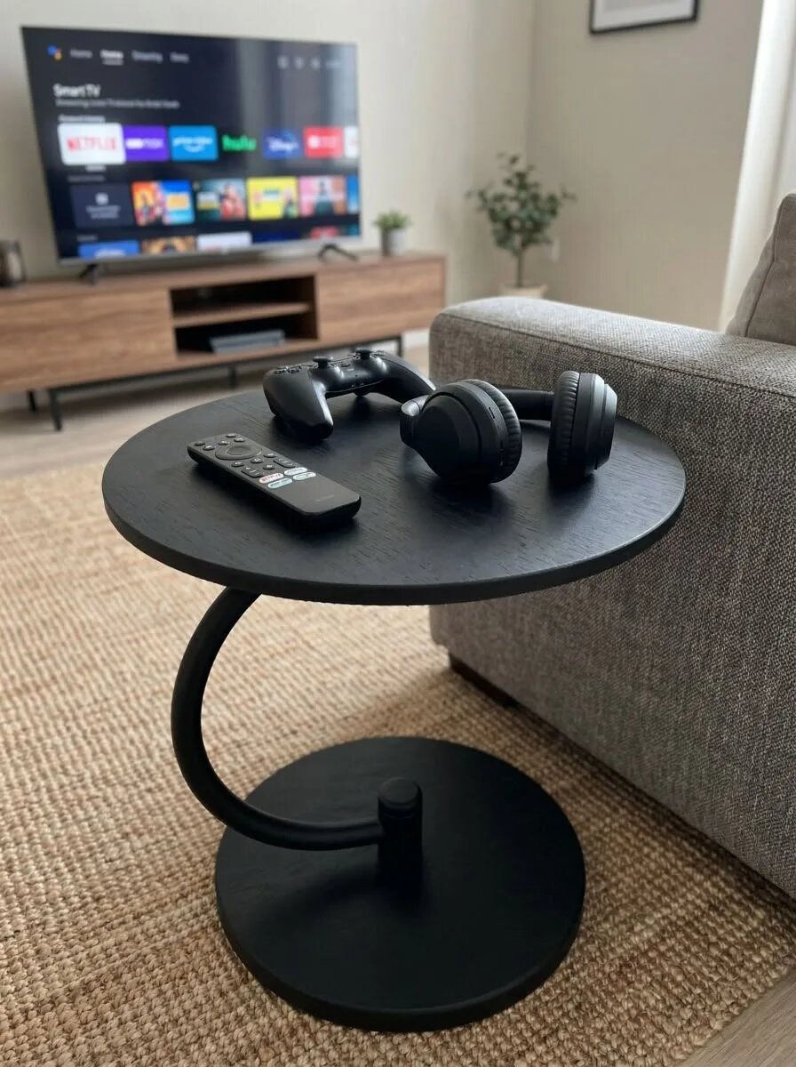 Стол журнальный Мебелик Дуэт 13 столешница МДФ, цвет черный/черный элит