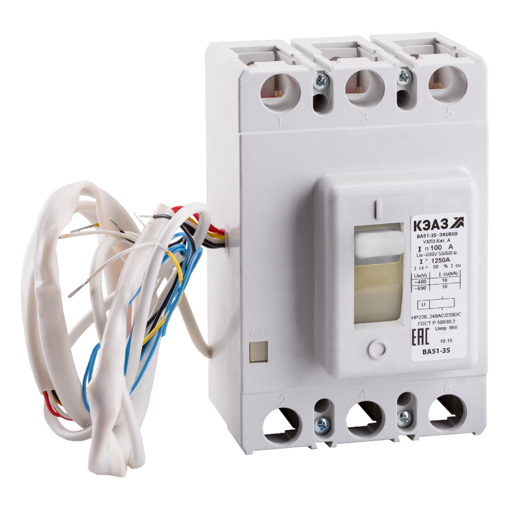 Выключатель автоматический ВА51-35М1-340010-100А-1250-690AC-УХЛ3-КЭАЗ