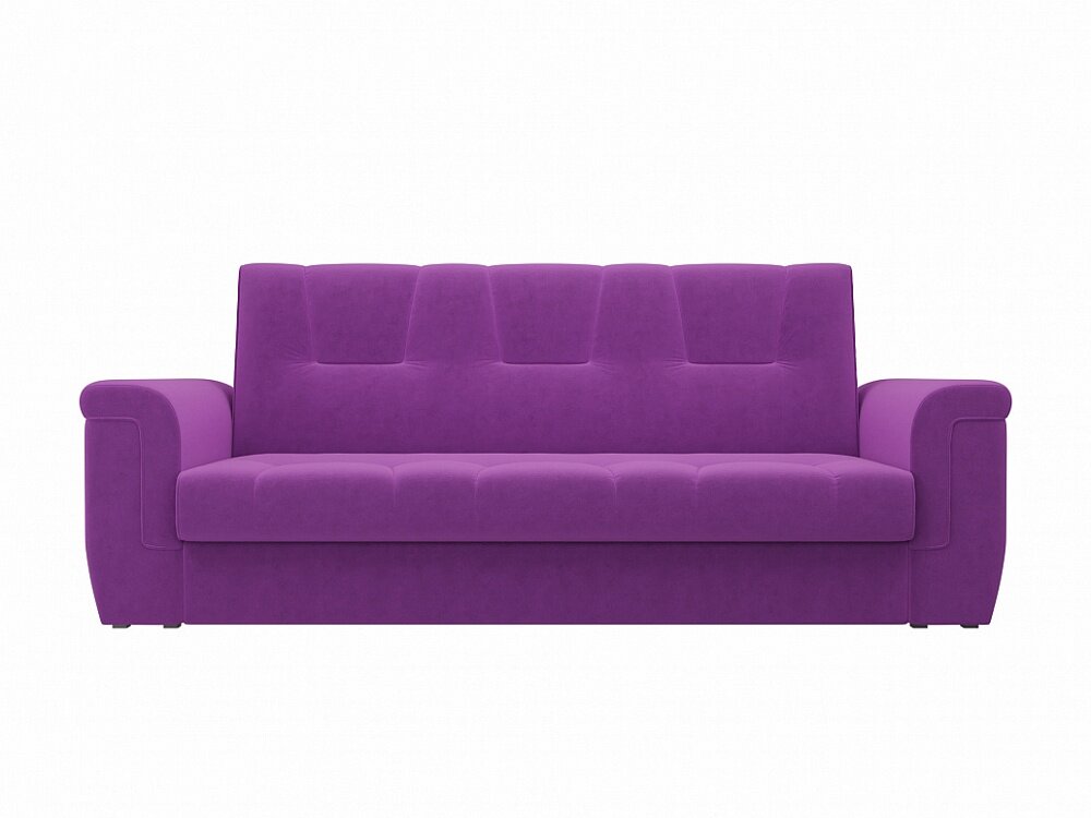 Прямой диван Эллиот Фиолетовый Микровельвет, книжка, 236х97х98 см, с ящиком для белья
