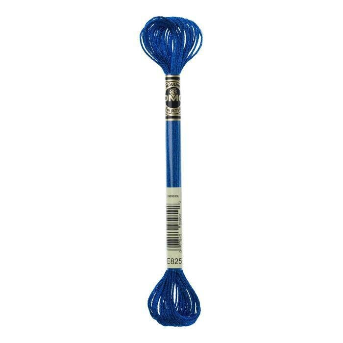 Нитки для вышивания DMC LIGHT EFFECT (1шт, 8м, цвет: E825 - голубой сапфир)