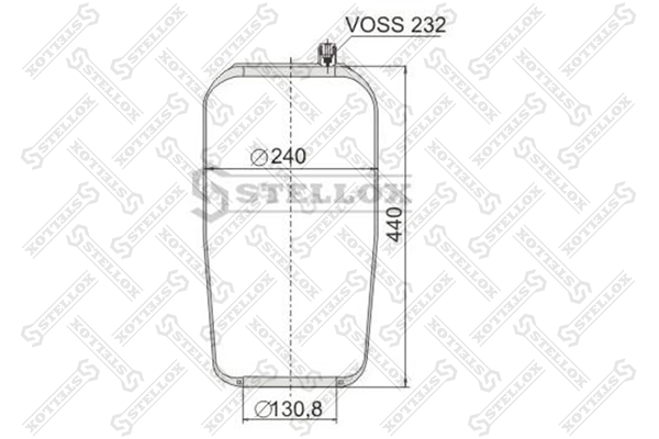 Пневмоподушка без стакана MB Stellox 90-43904-SX