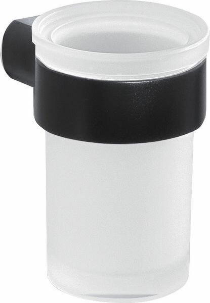 Gedy Pirenei, настенный стеклянный стакан, цвет черный матовый