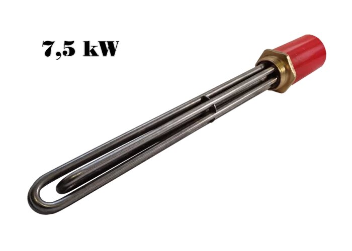 Блок ТЭНов SINAN 7,5 кВт, с фланцем, нержавеющая сталь, латунь, G1/2", с колпаком