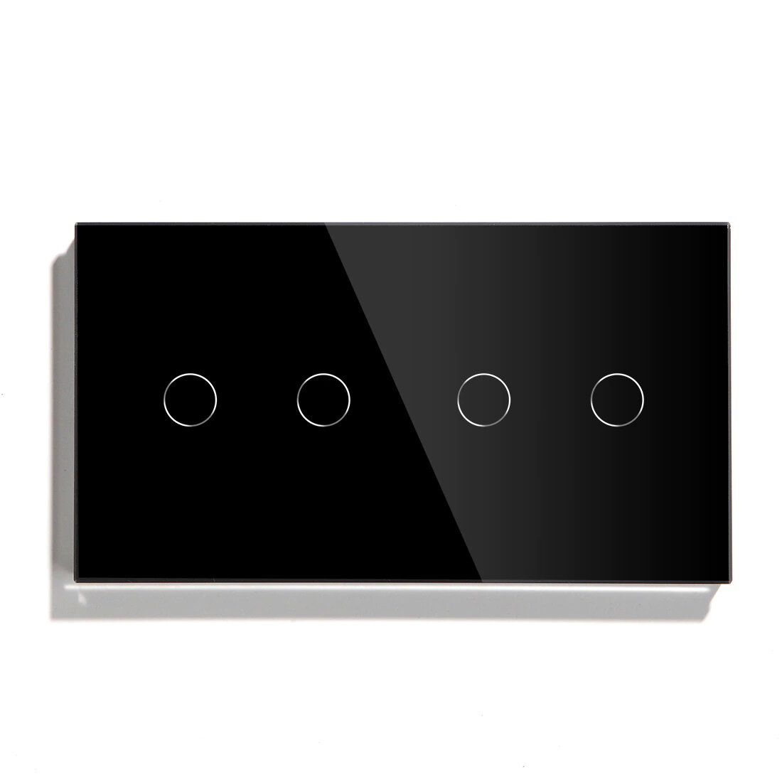 Сенсорный выключатель 4 клавиши, 2 поста (2G+2G) стекло 157х86мм цвет черный