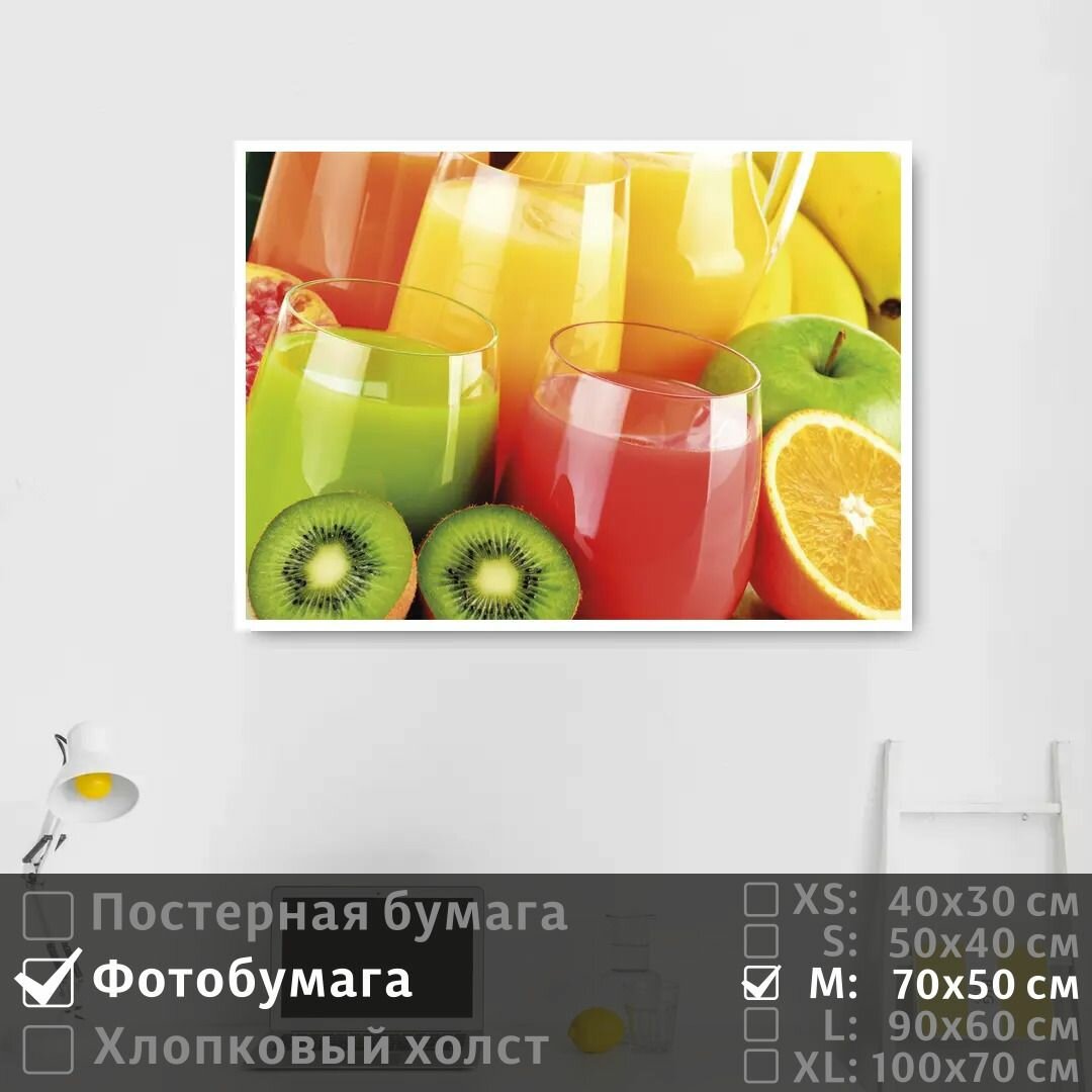 Постер на фотобумаге Фруктовые Коктейли 70х50 см ПолиЦентр