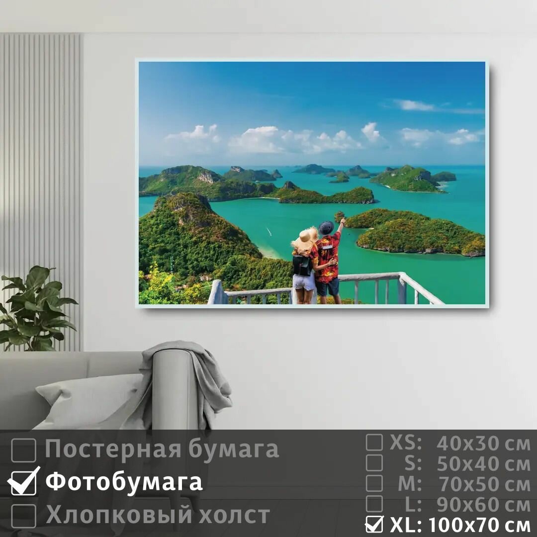 Постер на фотобумаге Отпуск В Раю На Берегу Океана 100х70 см ПолиЦентр